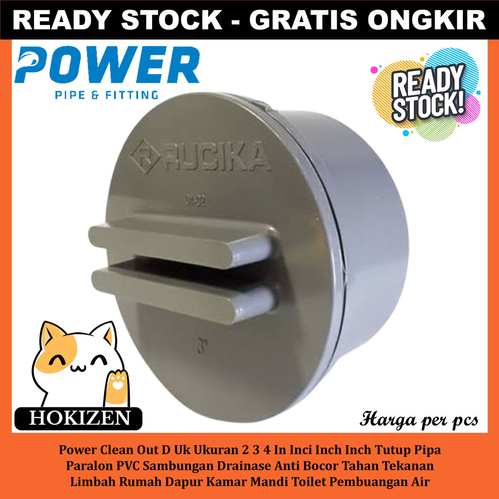 Jual Power Clean Out D Uk Ukuran 2 3 4 In Inci Inch Inch Tutup Pipa ...