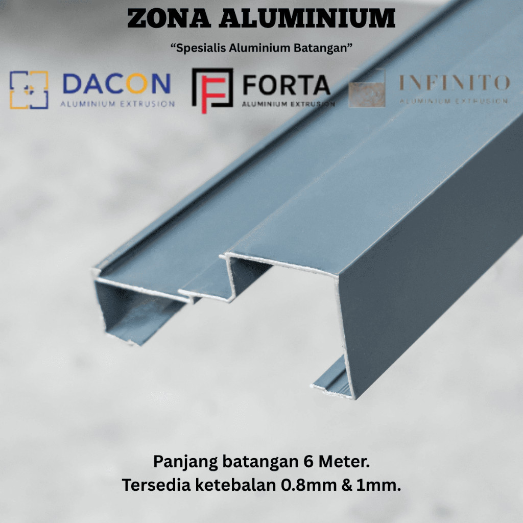 Jual DACON FORTA INFINITO Aluminium Batangan 0558 Kusen Z Polos 4 Inch ...