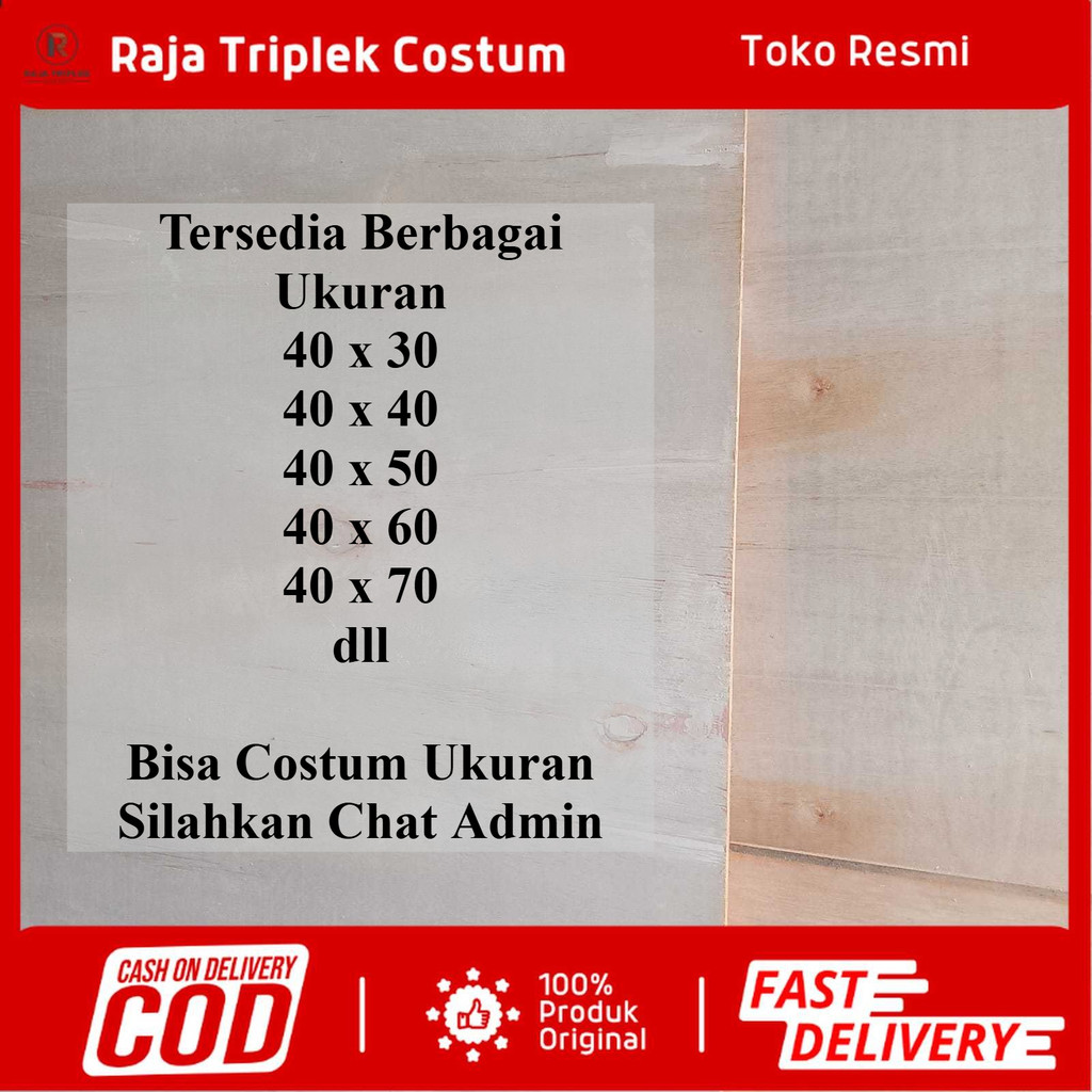 Jual Triplek 40x40 / 40x50 Custom multiplek / Duplek ukuran tebal 9mm ...
