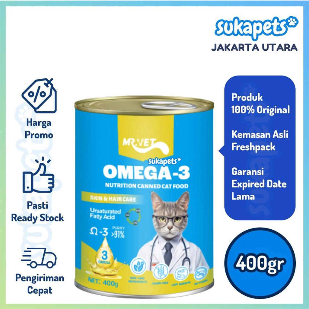 Jual Mr. Vet Cat Kaleng Omega 3 Nutrition Makanan Basah 400gr | Shopee ...