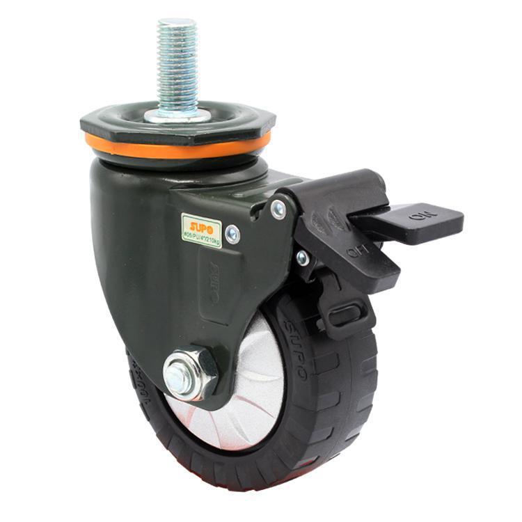 Jual 1 PC HeavyDuty 4 Polyurethane Swivel Caster M16×35 Threaded Stem ...