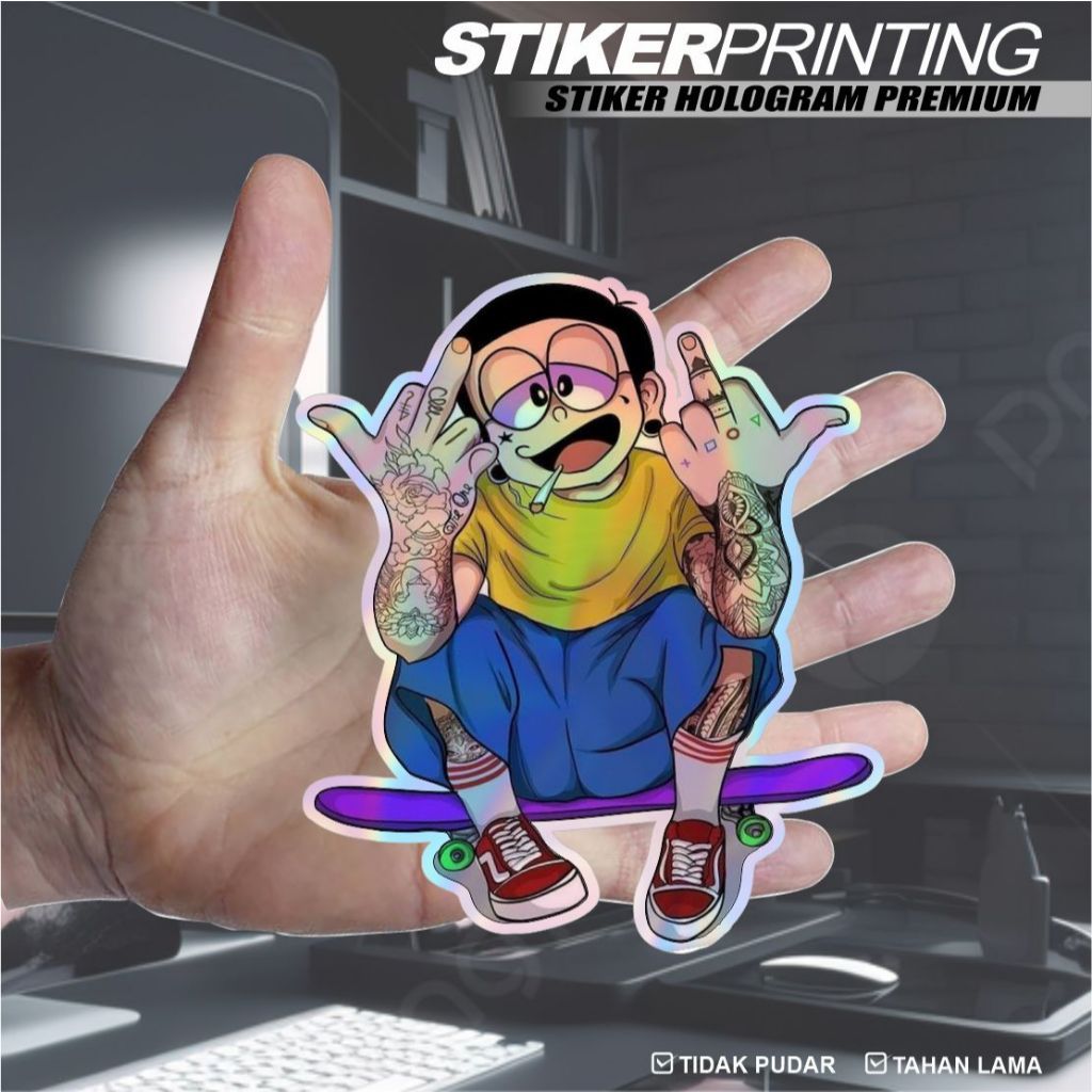 Jual Stiker printing sticker hologram nobita fk stiker anime keren dan ...