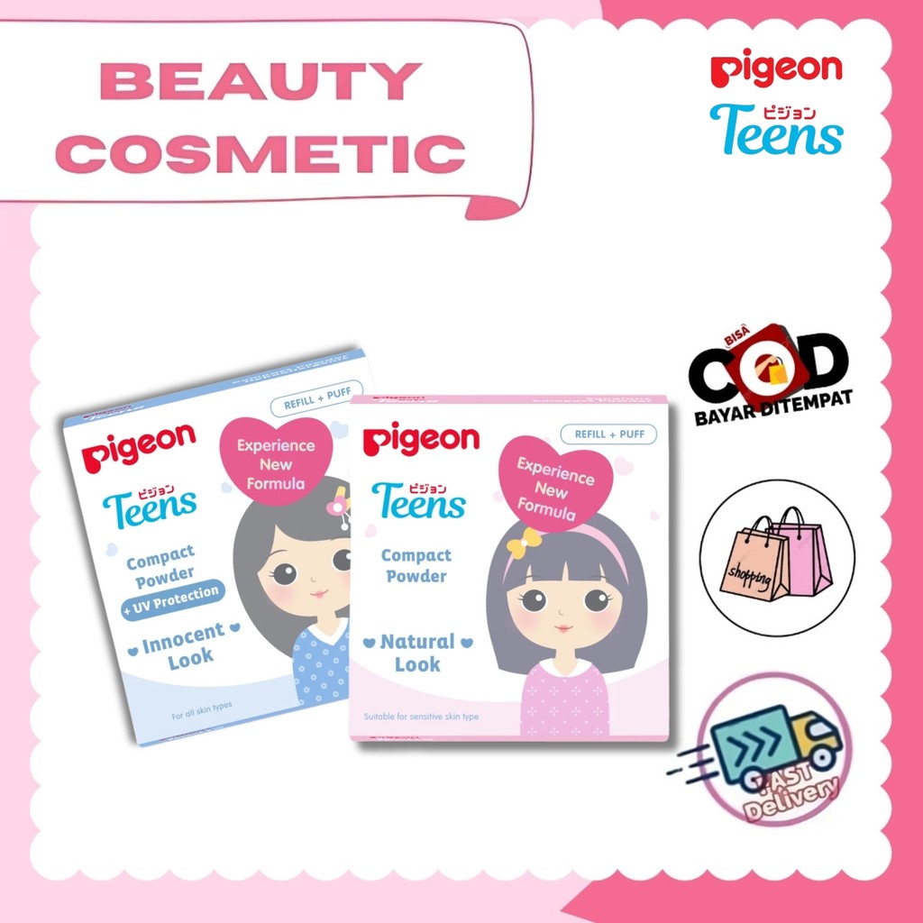 Jual Pigeon Teens Compact Powder Hypoallergenic +UV REFILL | Shopee ...