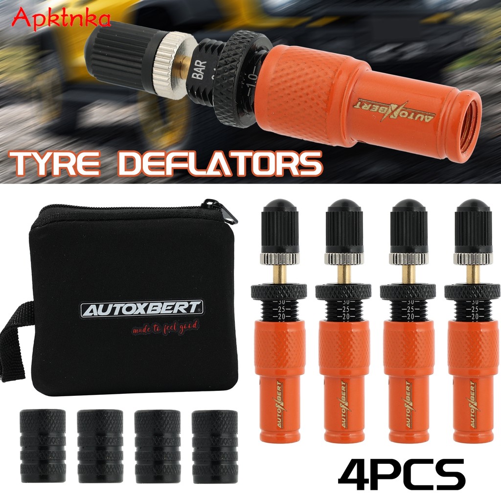 Jual 4 X 10-30 PSI Orange Adjustable Auto-Stop Tire Deflator Valve Kit ...