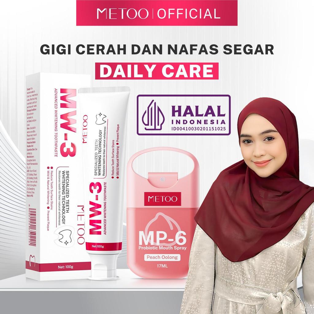 Jual [Daily Care] METOO -Pasta gigi MW-3 + MP-6 Probiotic Mouth Spray ...
