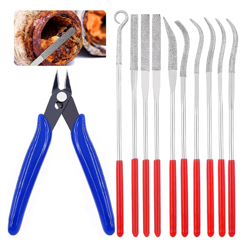 Jual ABKJ11Piece Mini amond File Combination Set, MultiFunction Needle ...