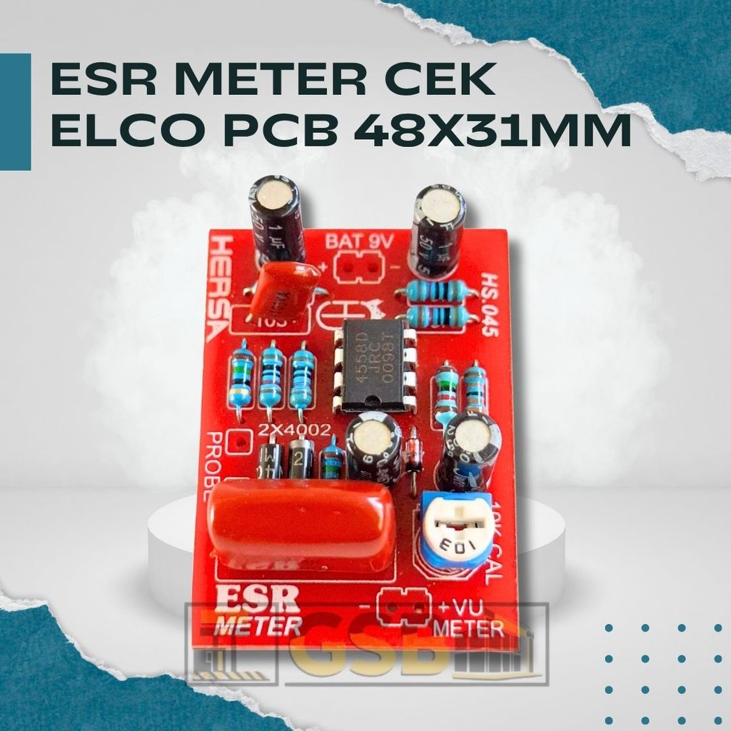 Jual Modul ESR Meter JRC4558D Tester Elco Kapasitor Elektrolit 9V DC ...