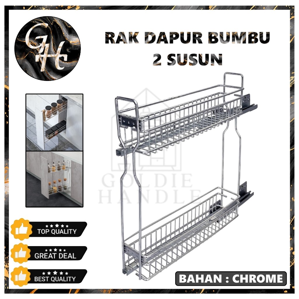 Jual Rak Dapur 2 Susun Rak Botol Kitchen Set Lemari Bawah Rak Botol ...