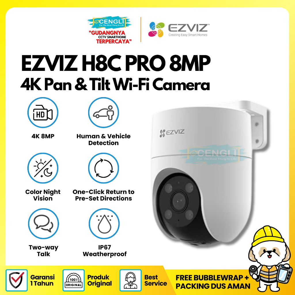 Jual IPCam Outdoor Ezviz H8C Pro 8MP 4K Outdoor CCTV Pan & Tilt Wifi IP ...