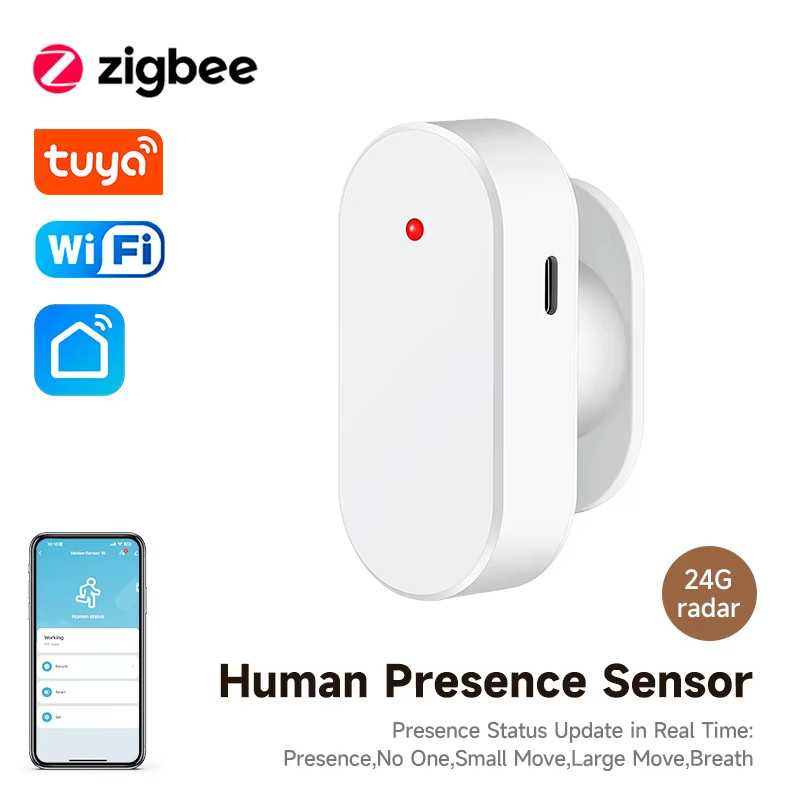 Jual Tuya Zigbee WiFi Human Presence Detector 24G Radar stance Detection Smart Human Body PIR ...