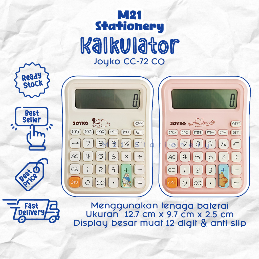 Jual KALKULATOR JOYKO CC-72CO / 12 DIGIT CALCULATOR DISPLAY BESAR ...