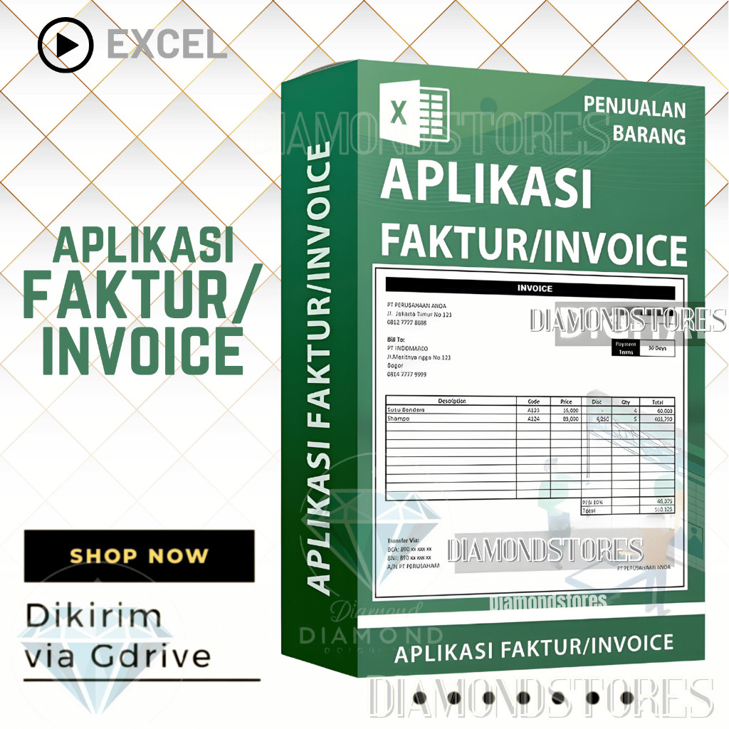 Jual (93) Aplikasi Invoice Faktur Otomatis Excel - Penjualan Barang ...