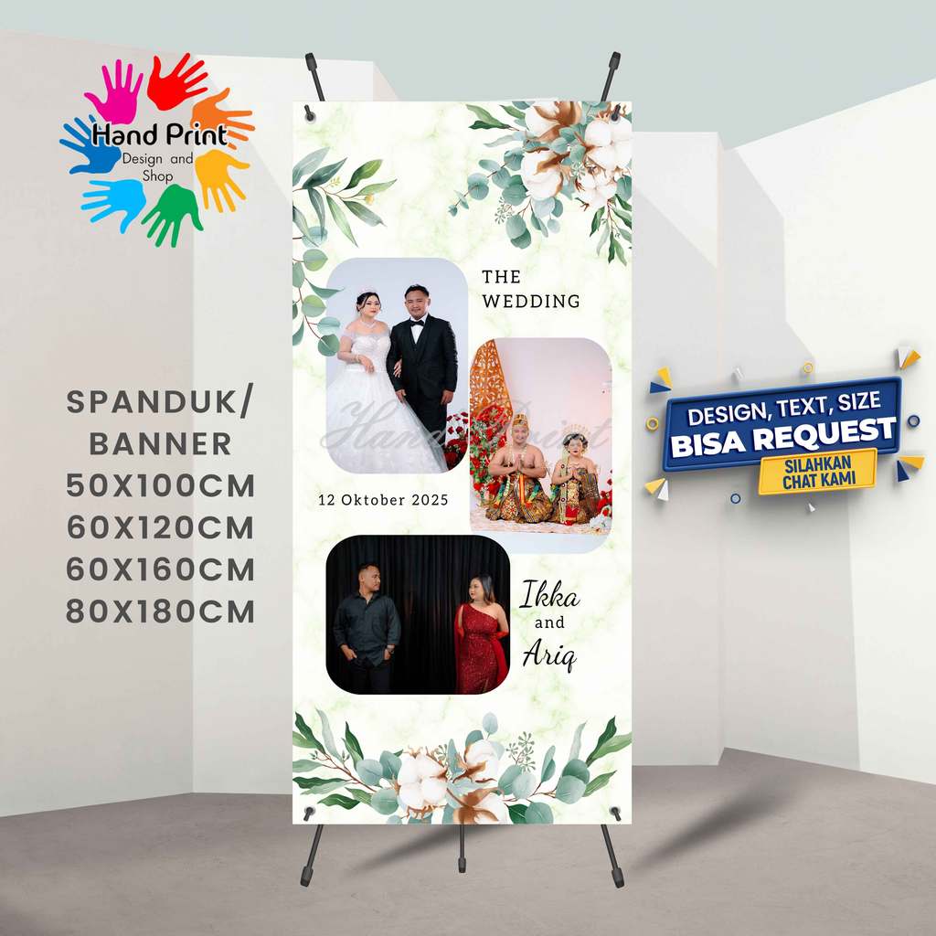Jual Cetak Spanduk Banner The Wedding Lucu Estetik MMT Spanduk Custom ...