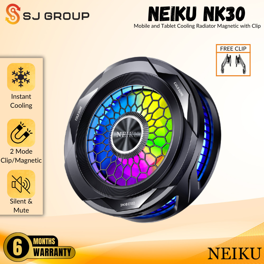 Jual NEIKU NK30 Funcooler Semiconductor Magnetic Clip RGB Phone Cooler ...