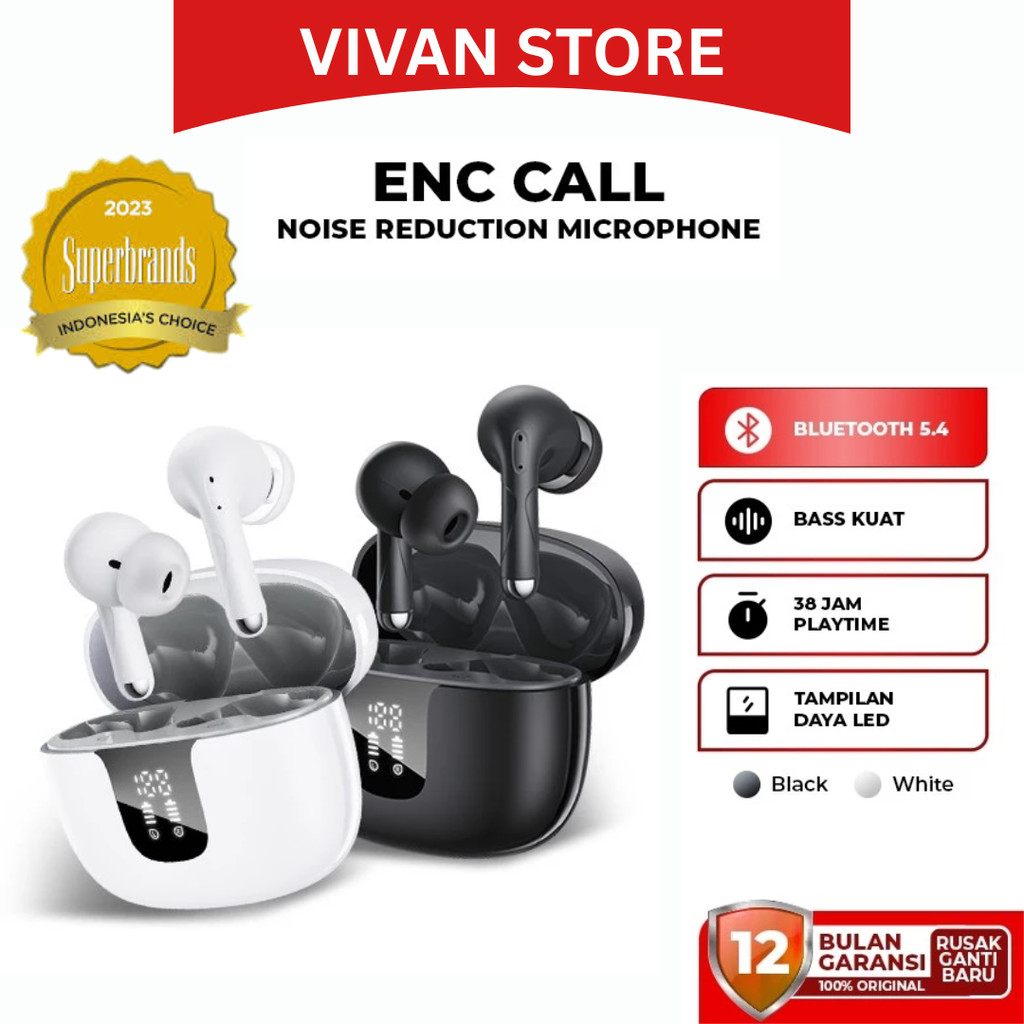 Jual VIVAN Infinity GT1S Tws Adaptive Anc Enc Bluetooth 5.4 Led Display ...