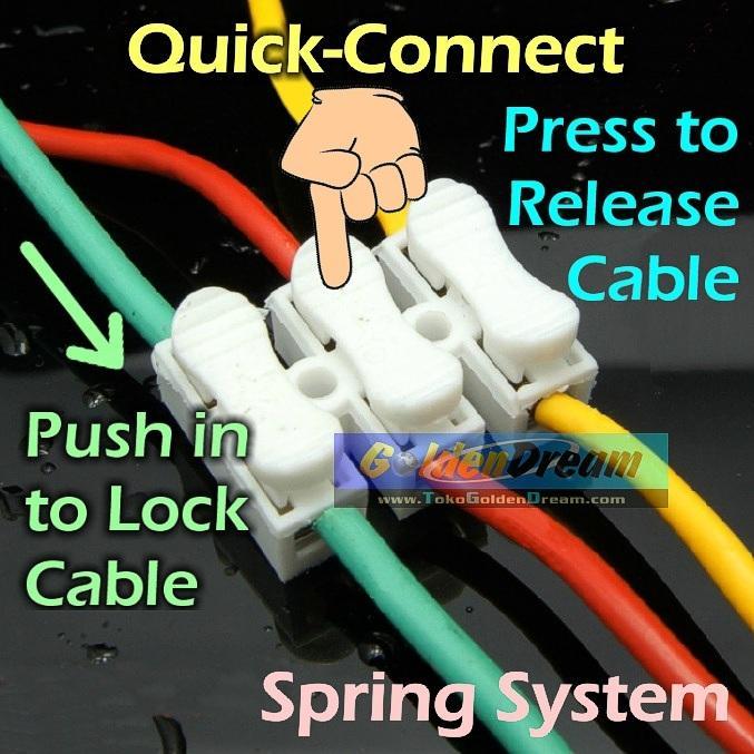Jual Quick Connect 3 Wire Connector Spring Terminal Sambungan Kabel ...