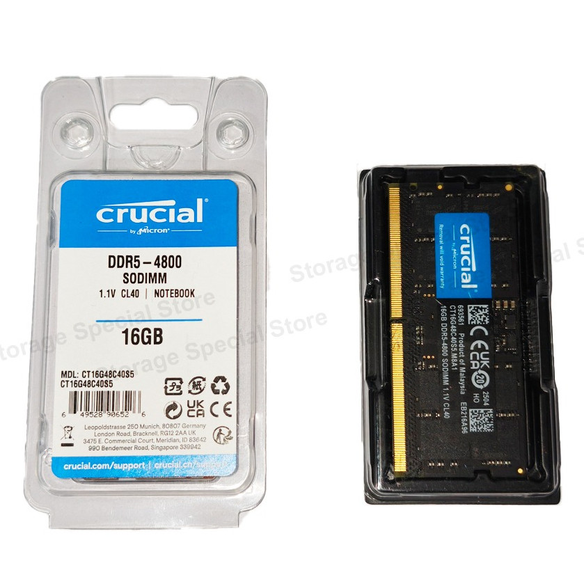 Jual Crucial DDR5 RAM 16GB 32GB Notebook 4800MHz SOMM 262Pin 11V NonECC ...