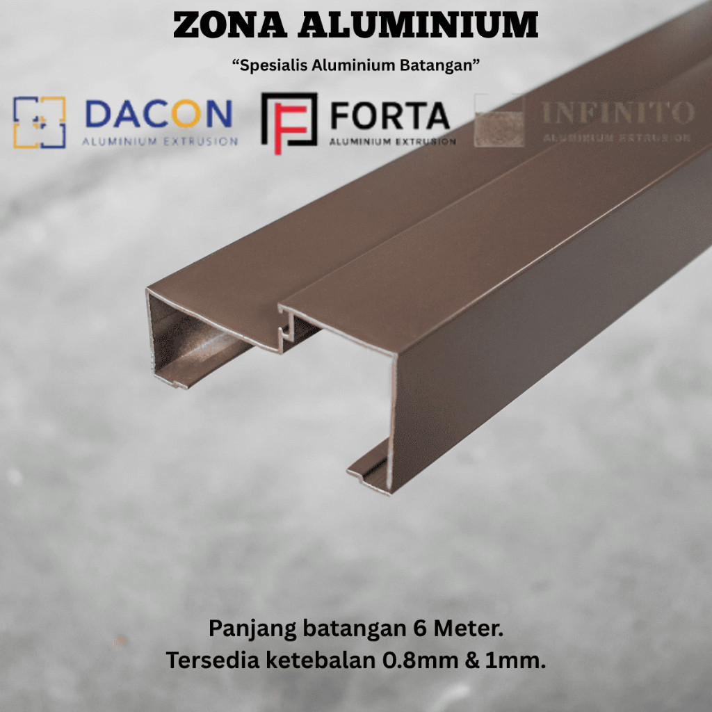 Jual DACON FORTA INFINITO Aluminium Batangan 0504 Kusen Pintu 3 Inch ...
