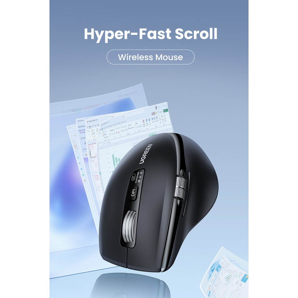 Jual UGREEN Hyper-Fast Scroll Wireless Mouse Bluetooth 5.4 2.4G ...