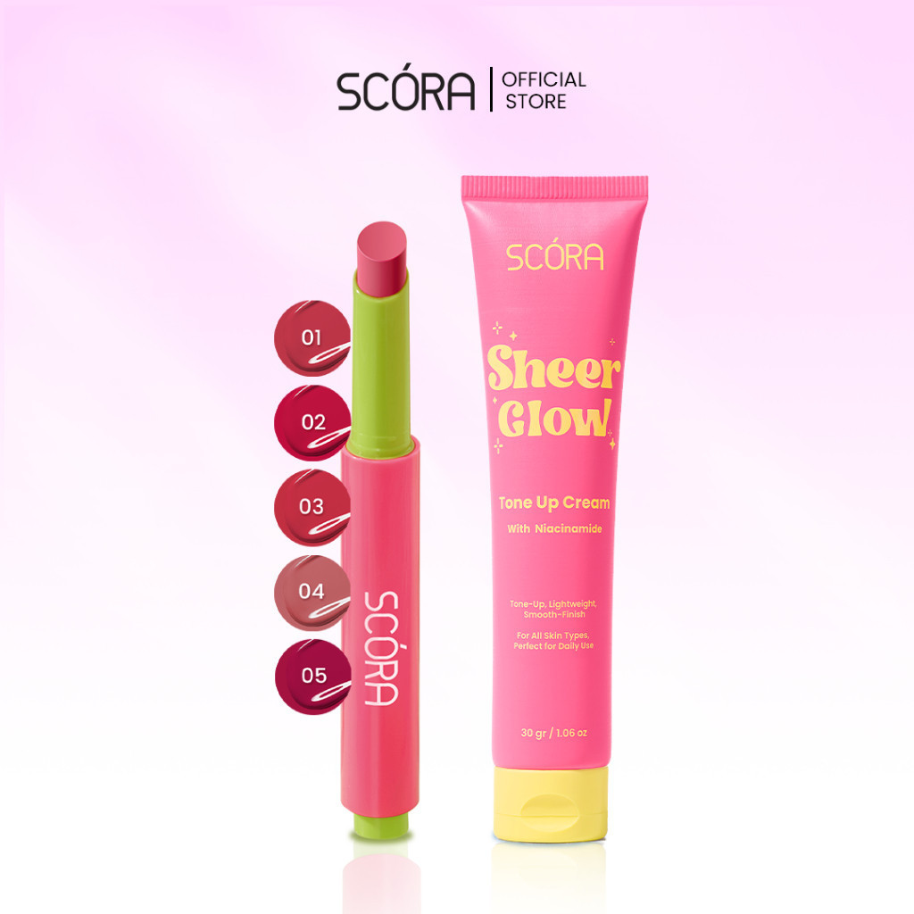 Jual ( ISI 2 ) SCORA Bloop Pop Gloss Balm + Sheer Glow Tone Up Cream ...