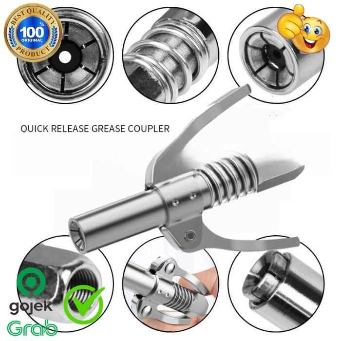 Jual Kepala Pompa Grease Gun Grease Coupler Heavy Duty Kunci Ganda ...