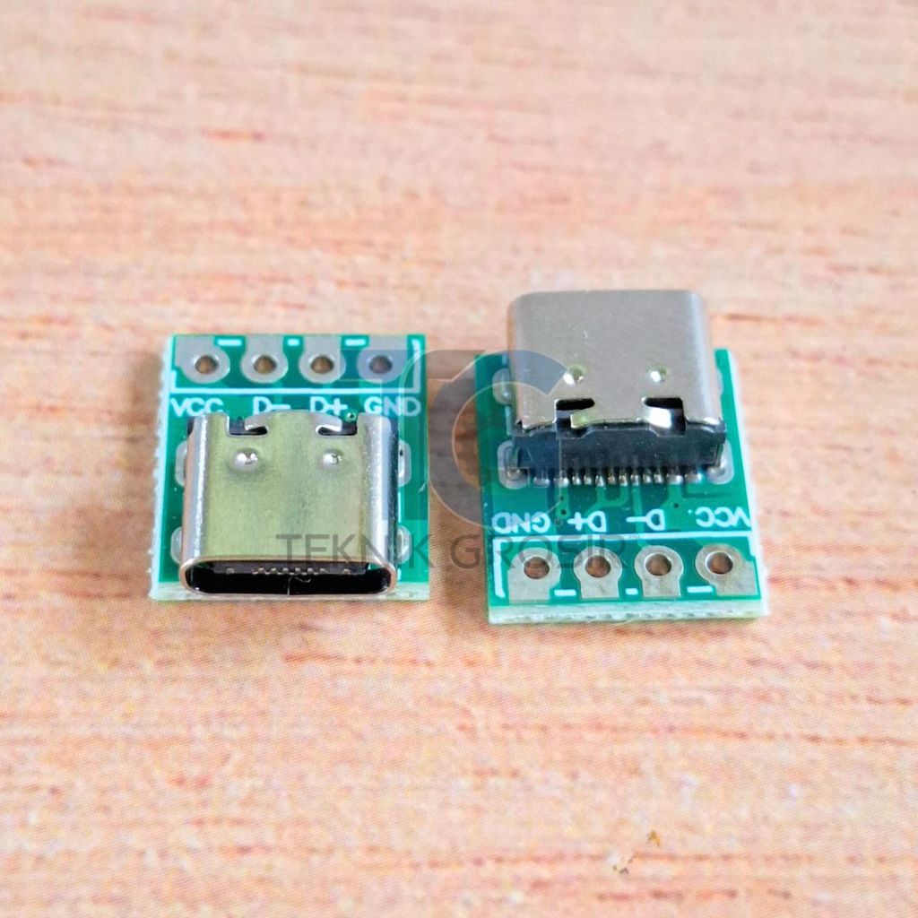 Jual Modul Adapter USB Type C Female ke PCB 2.54mm 4P Soket USB-C DIP ...