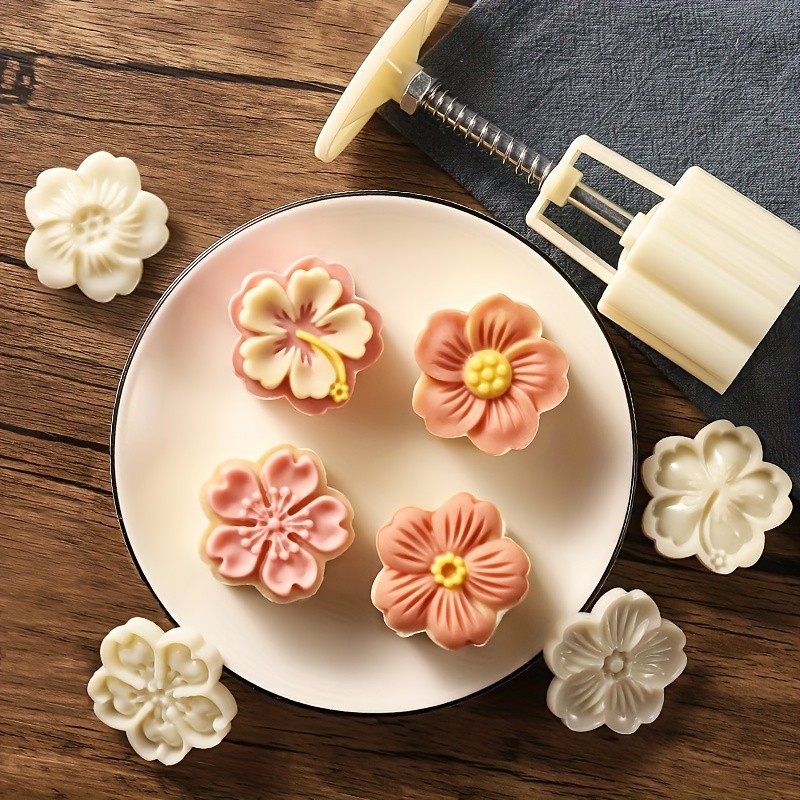Jual Mooncake Press Molds,Mid Autumn FestivalMooncake Mold Set 50g ...