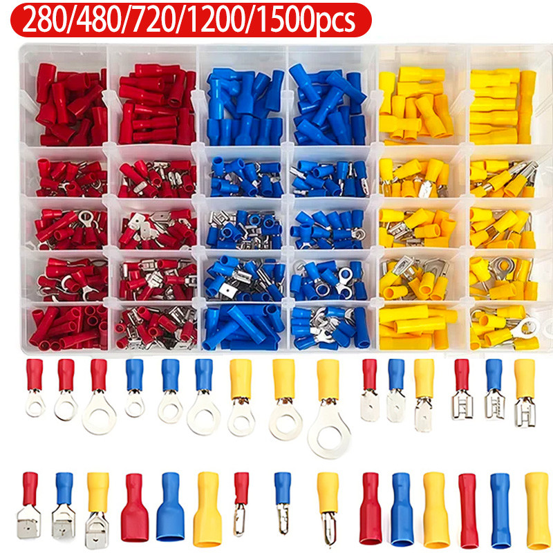 Jual 280/480/720/1200/1500pcs Quick Connect Terminal Kit - Cold Pressed ...