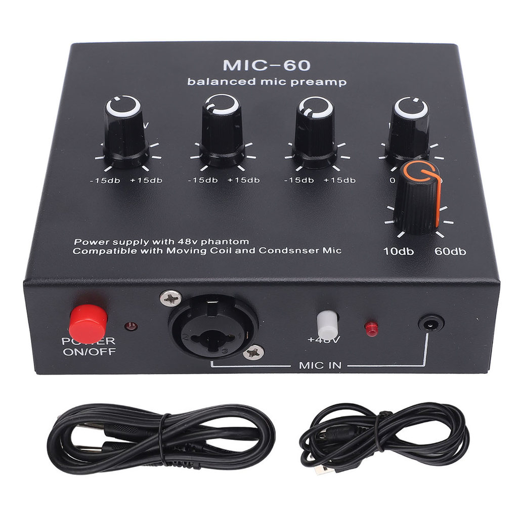 Jual Balanced Mic Preamp 60db Gain Portable Enhance Sound Quality ...