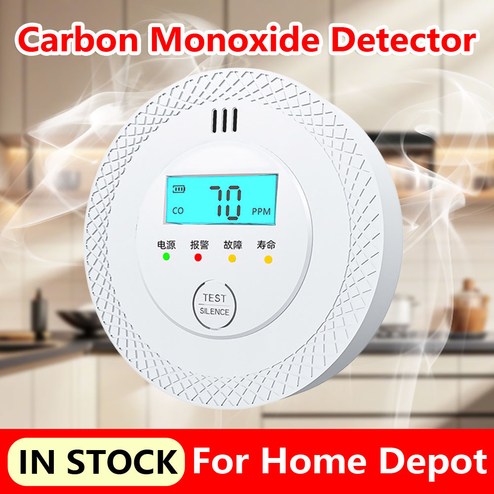 Jual Carbon Monoxide Alarm Detector with LEDs CO Detector Battery ...