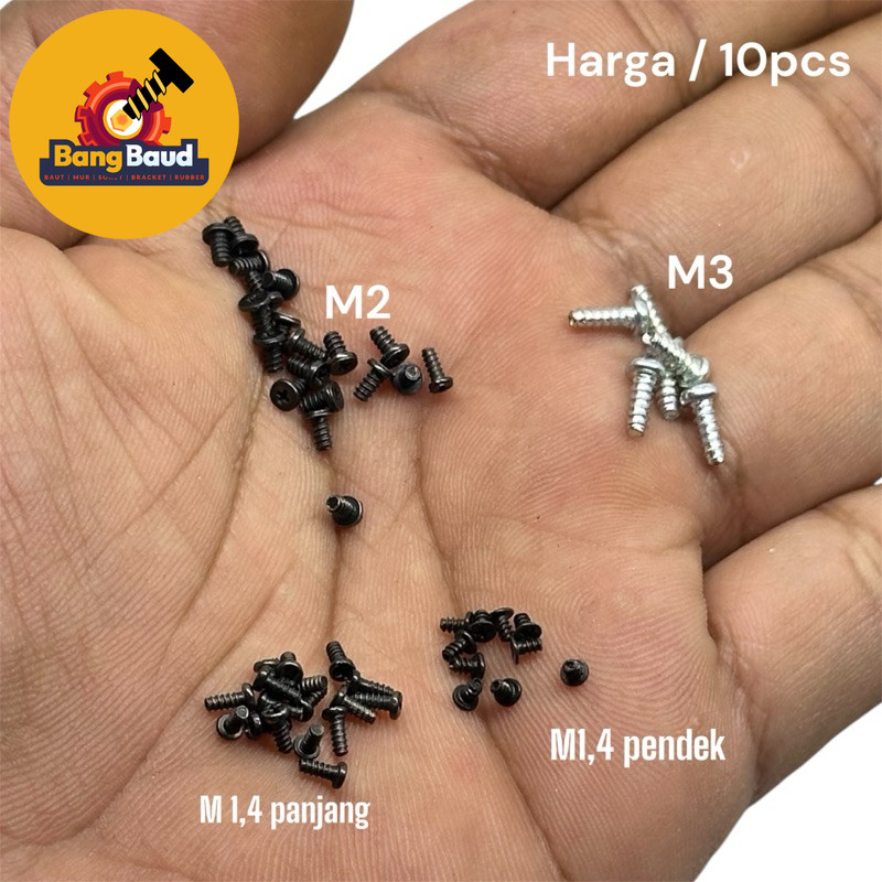 Jual 10pcs BAUT skrup M1,4 m2,4 m3 BAUT TER KECIL BAUT UNTUK HP JAM ...