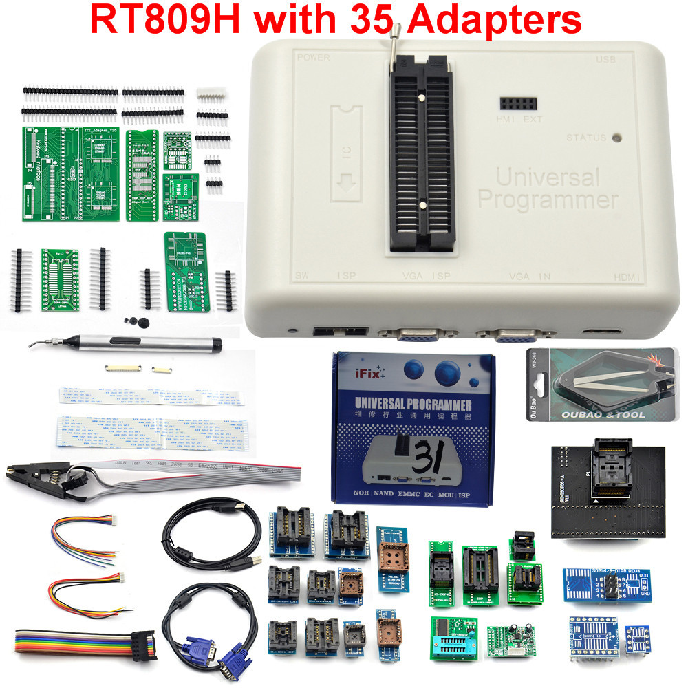 Jual RT809H EMMC-Nand FLASH Universal Programmer better than RT809F/TL866II plus NAND with 35 ...