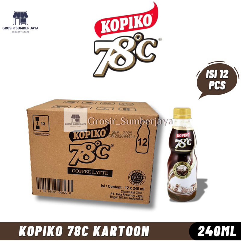 Jual Kopiko 78 Coffee Latte 240 Ml Botol Praktis | Shopee Indonesia