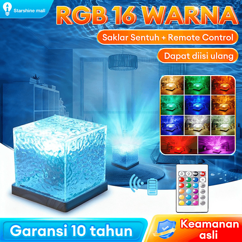 Jual Lampu Proyetor Aurora Lampu Dekorasi LED Remote 16 Warna Proyektor ...