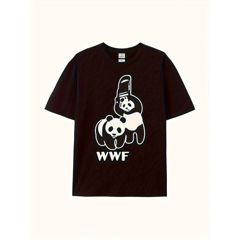 Jual COD Koleksi Kaos Unik & Nyaman: Desain Lucu "Tutup Mulut Mike" Pixel Art Retro Panda WWF ...