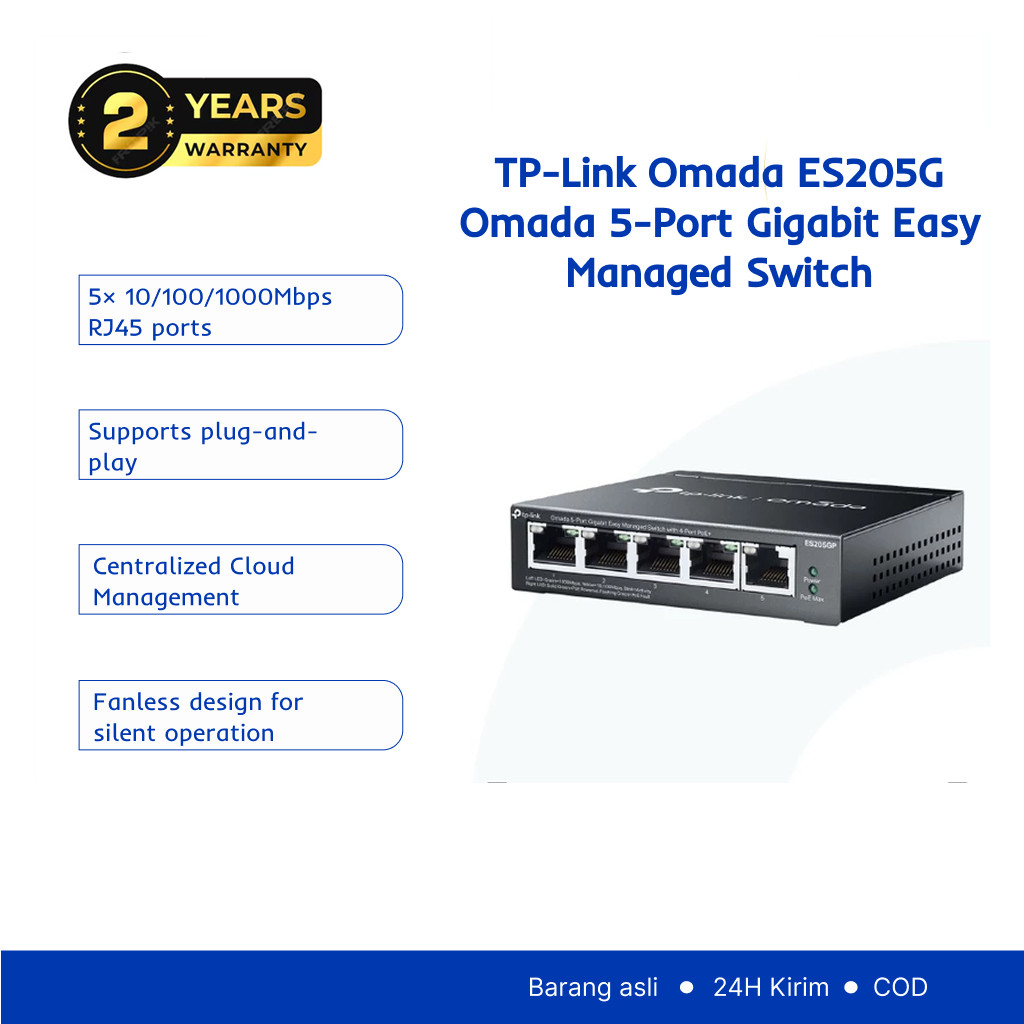 Jual TP-Link Omada ES205G | 5-Port Gigabit | Easy Managed Switch ...