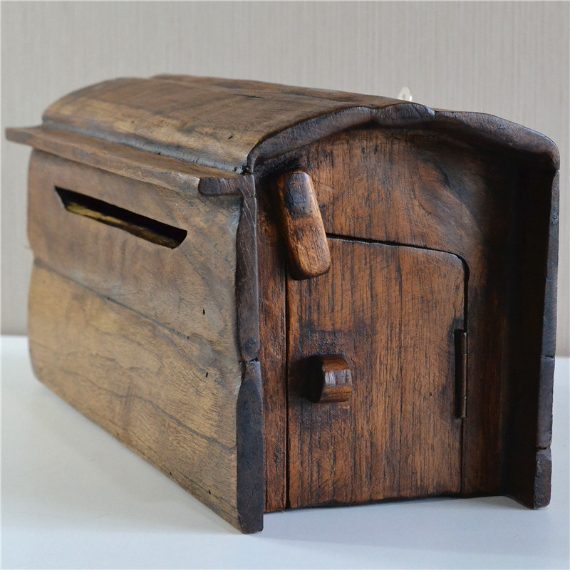 Jual Vintage Wooden Mailbox for Outdoor Wall, Rustic Garden Mailbox ...