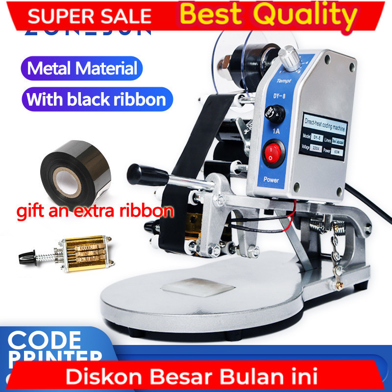 Jual ZONESUN Date Coding Machine Batch Serial Number Printer Manual ...