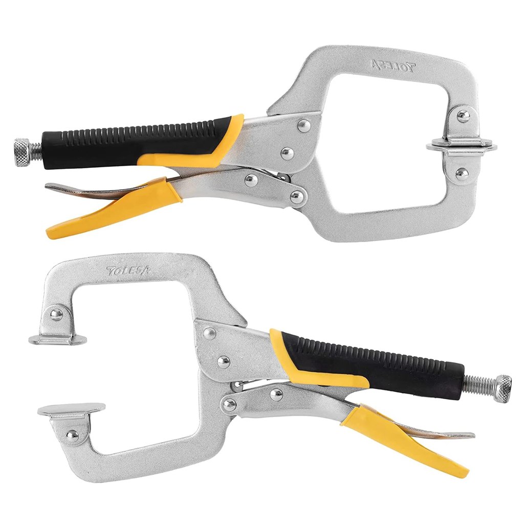 Jual TOLESA 2PCS C Clamp Metal Face Clamps for Woodworking 9”11” Heavy ...