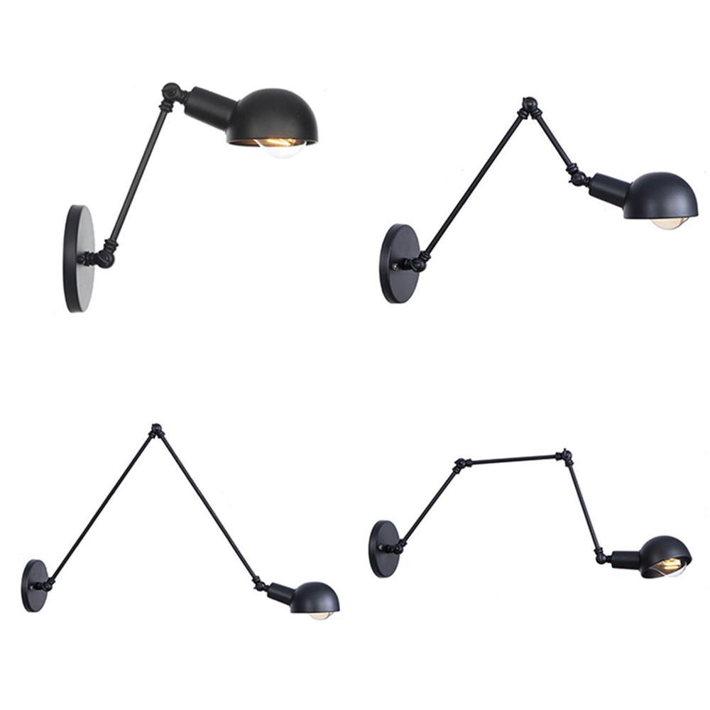 Jual Loft Industrial adjustable long swing arm Wall lamp Fixture ...