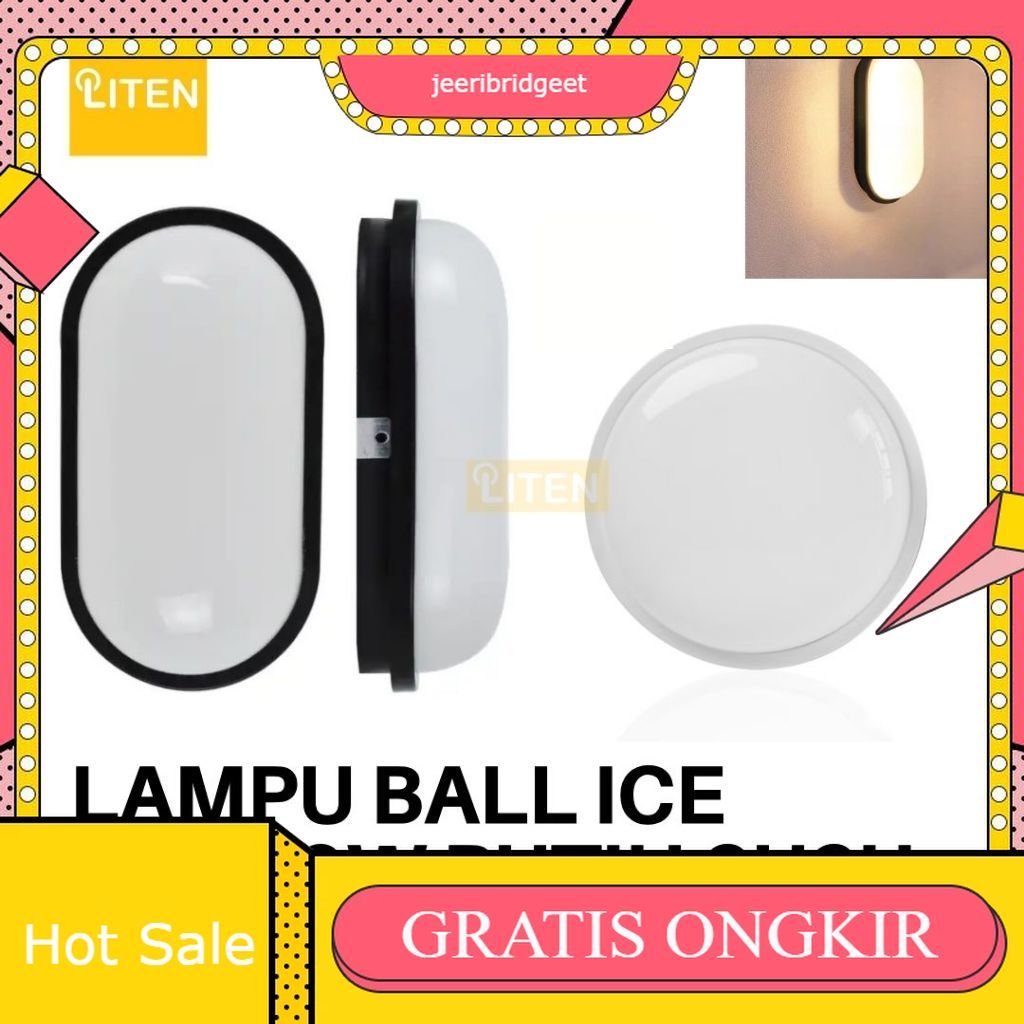 Jual Lampu BALL ICE LED 20 watt Plafon Bulat Oval / Dinding Wall Light ...