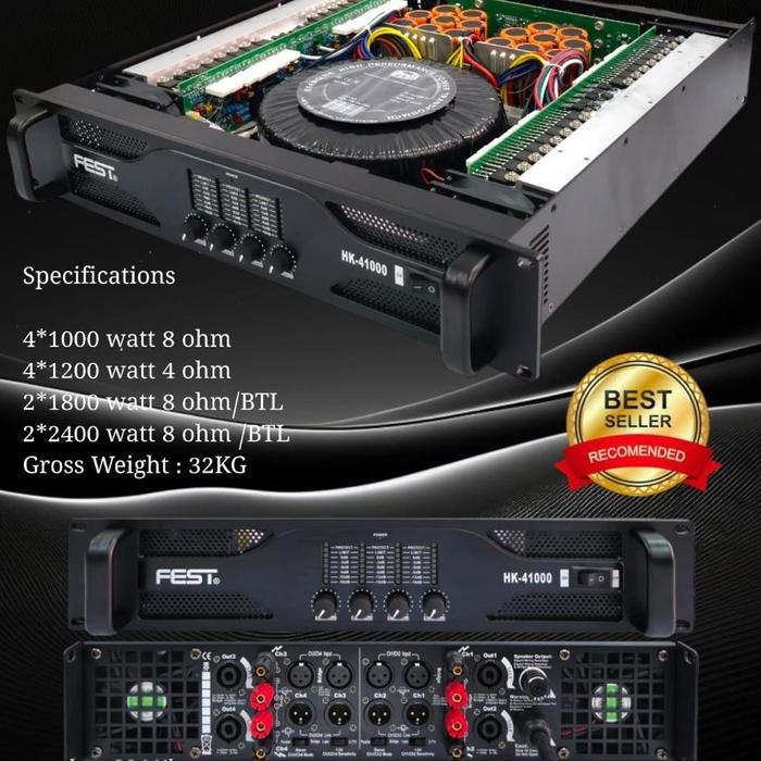 Jual POWER AMPLIFIER FEST HK41000 4CH 4X1000 WATT HK 41000 GARANSI 1 ...