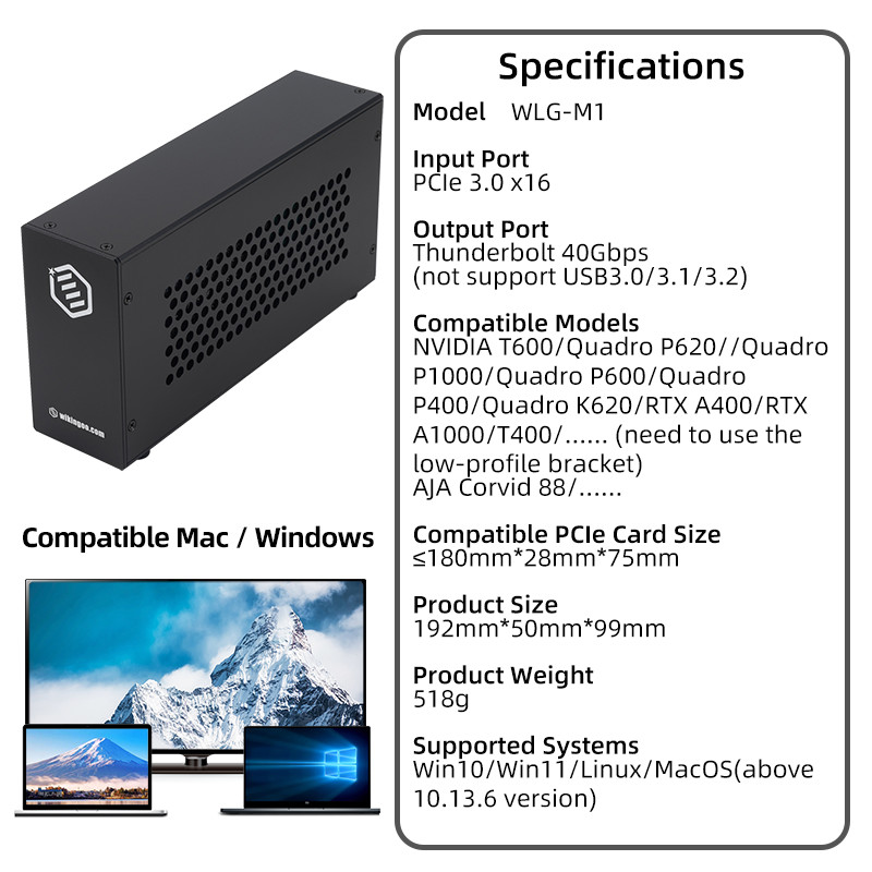 Jual Dock PCIe Eksternal Thunderbolt 4 Support Kartu Low Profile ...