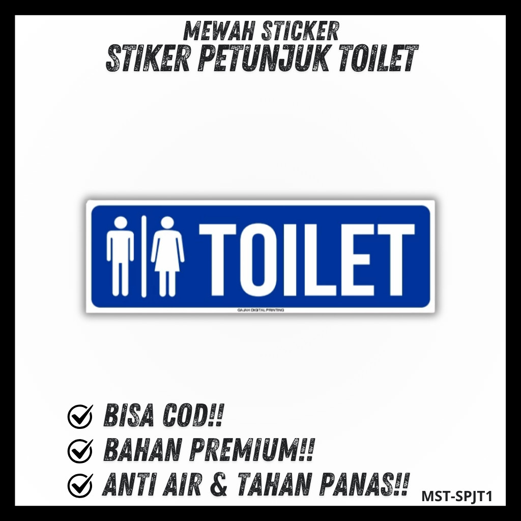 Jual Stiker Penunjuk Toilet Sticker Penunjuk WC Stiker Tollet | Shopee ...