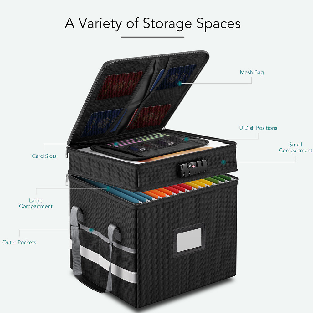 Jual Fireproof Multi layer File Organizer Box with Customs Lock Handle ...