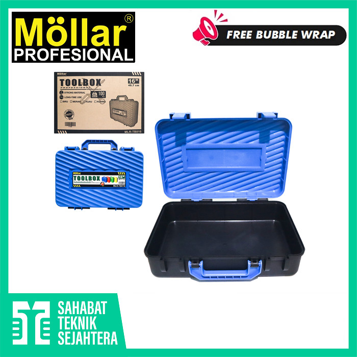 Jual MOLLAR Tool Box Plastic 16 Inch Biru Kit Toolbox Toolkit Plastik ...
