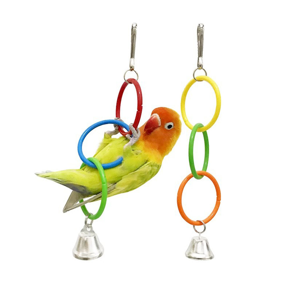 Jual Colorful Bird Plastic Ring Chain Game Round Hook Swing Climbing ...