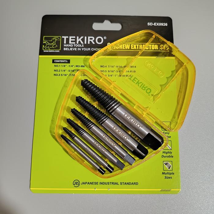 Jual TEKIRO Alat Pembuka Baut Patah Tap Balik SD-EX0926 Set 6 Pcs Screw ...