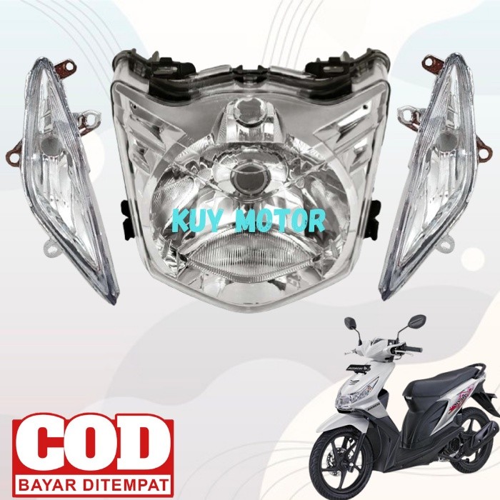 Jual Reflektor Lampu Depan + Sein Sen Kanan Kiri Motor Honda Beat Karbu ...