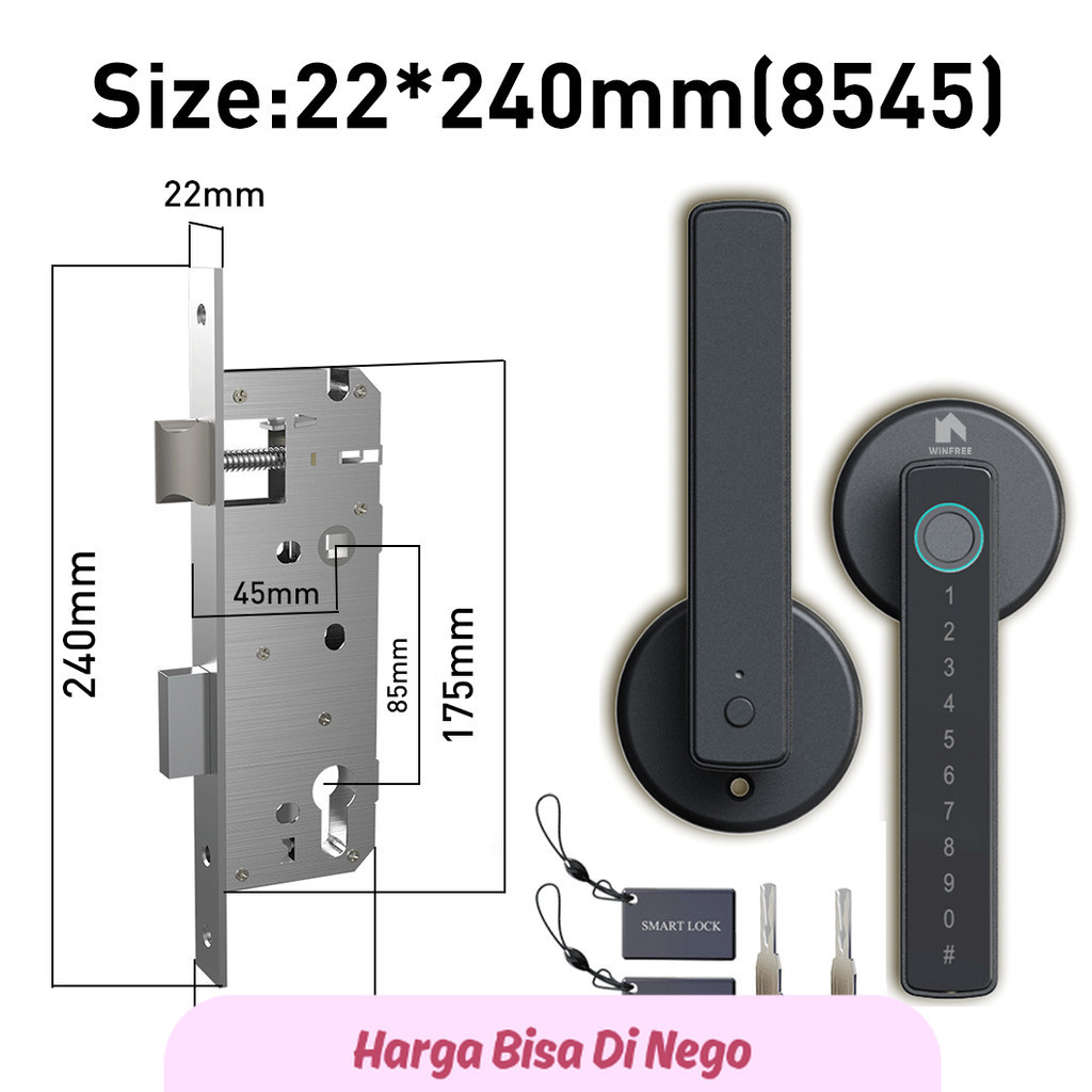 Jual TTS Fingerprint Smart Lock Keyless Entry Tuya Bluetooth Home ...